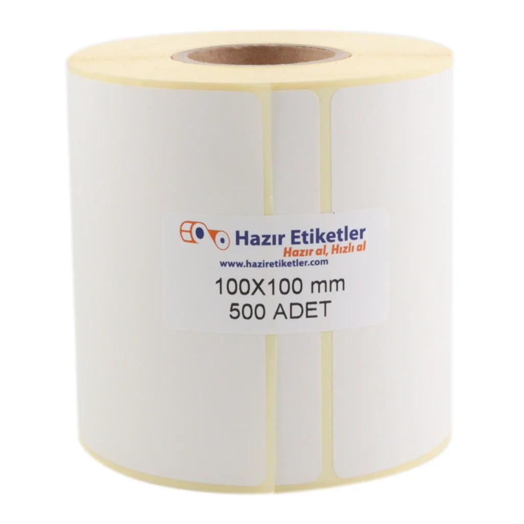 Vellum Roll Label 100mm x 100mm 500 Pieces - Roll Label Shop