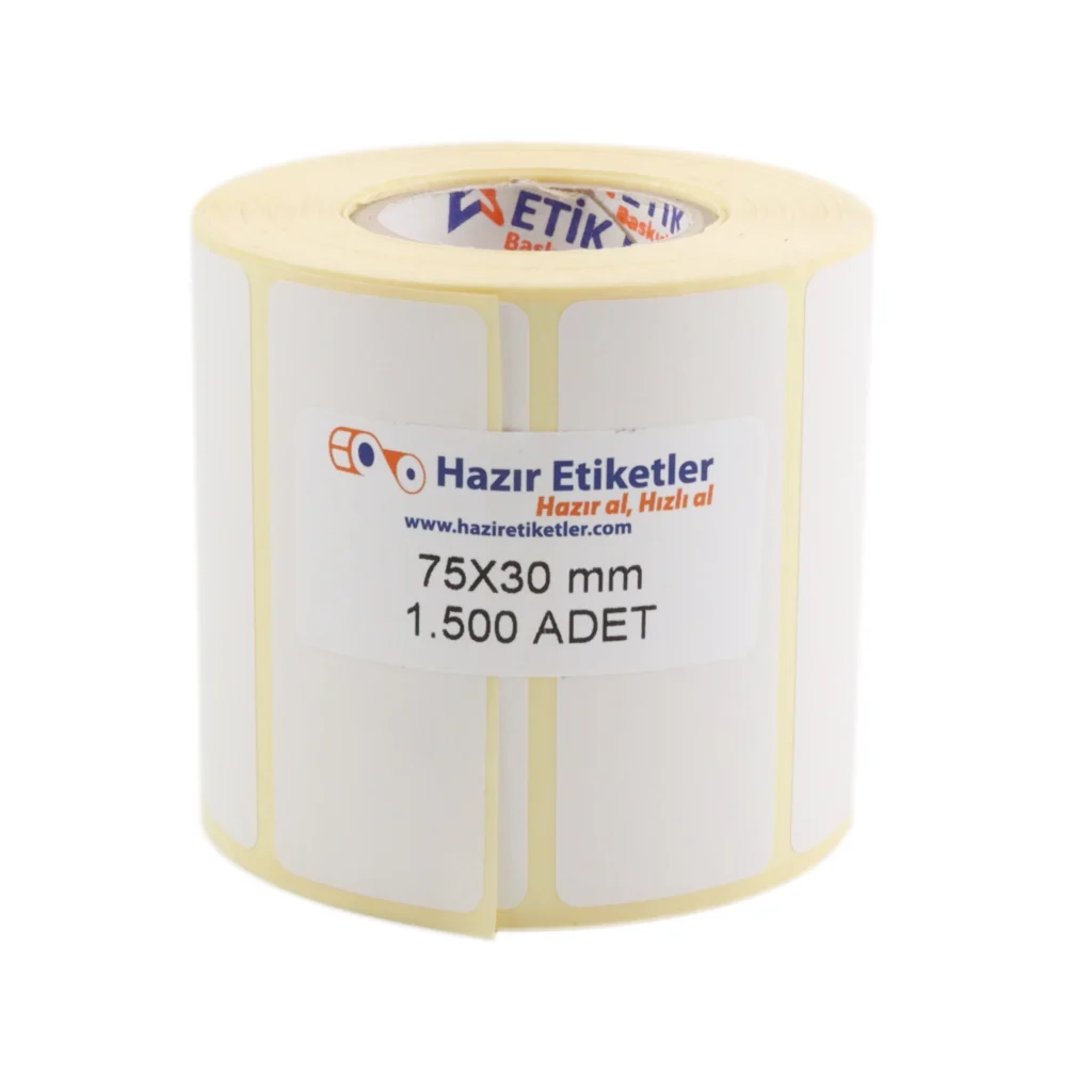 Vellum Roll Label 75mm x 30mm 1500 Pieces - Roll Label Shop